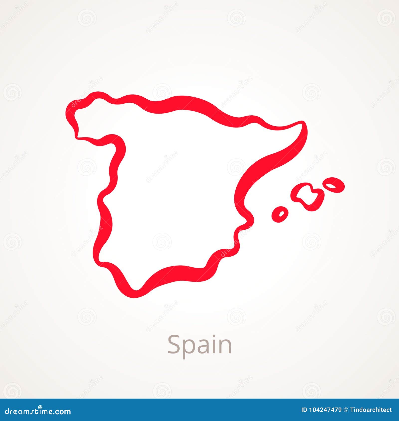 Spain - Outline Map Cartoon Vector | CartoonDealer.com #104247479