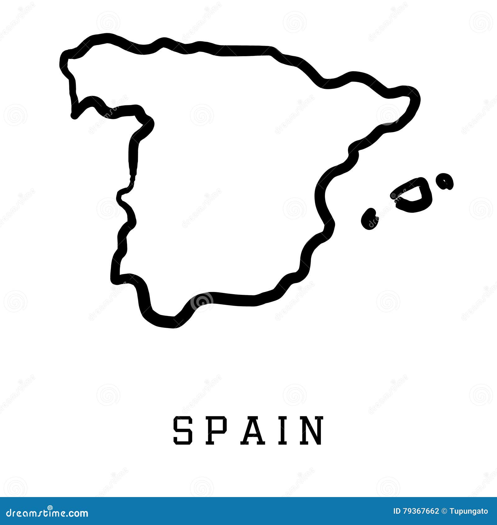 Spain outline map stock vector. Illustration of silhouette - 79367662 Spain outline map stock vector. Illustration of silhouette - 79367662