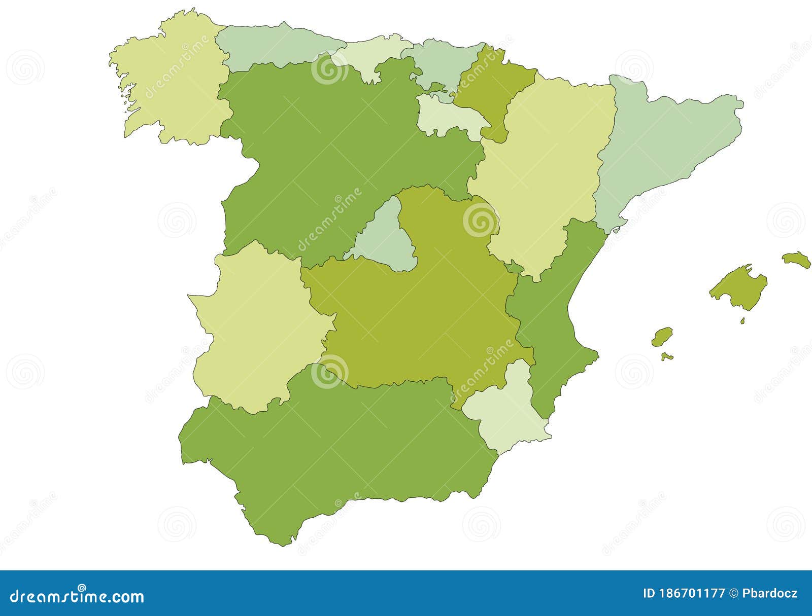 Spain Highly Detailed Political Map With National Flag Isolated On ...
