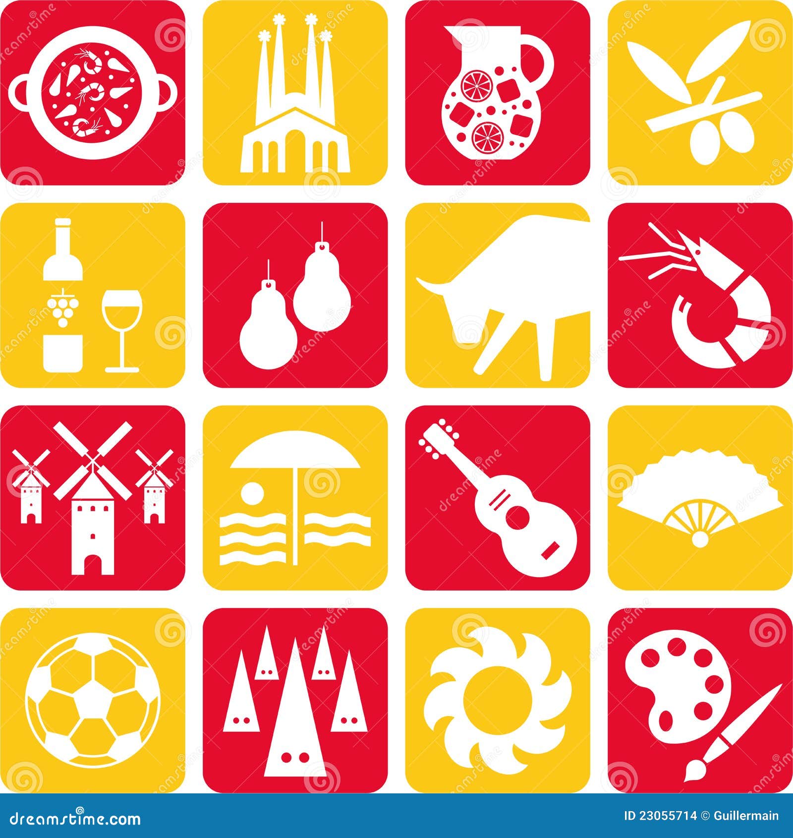Spain pictograms stock vector. Illustration of sangria - 23055714