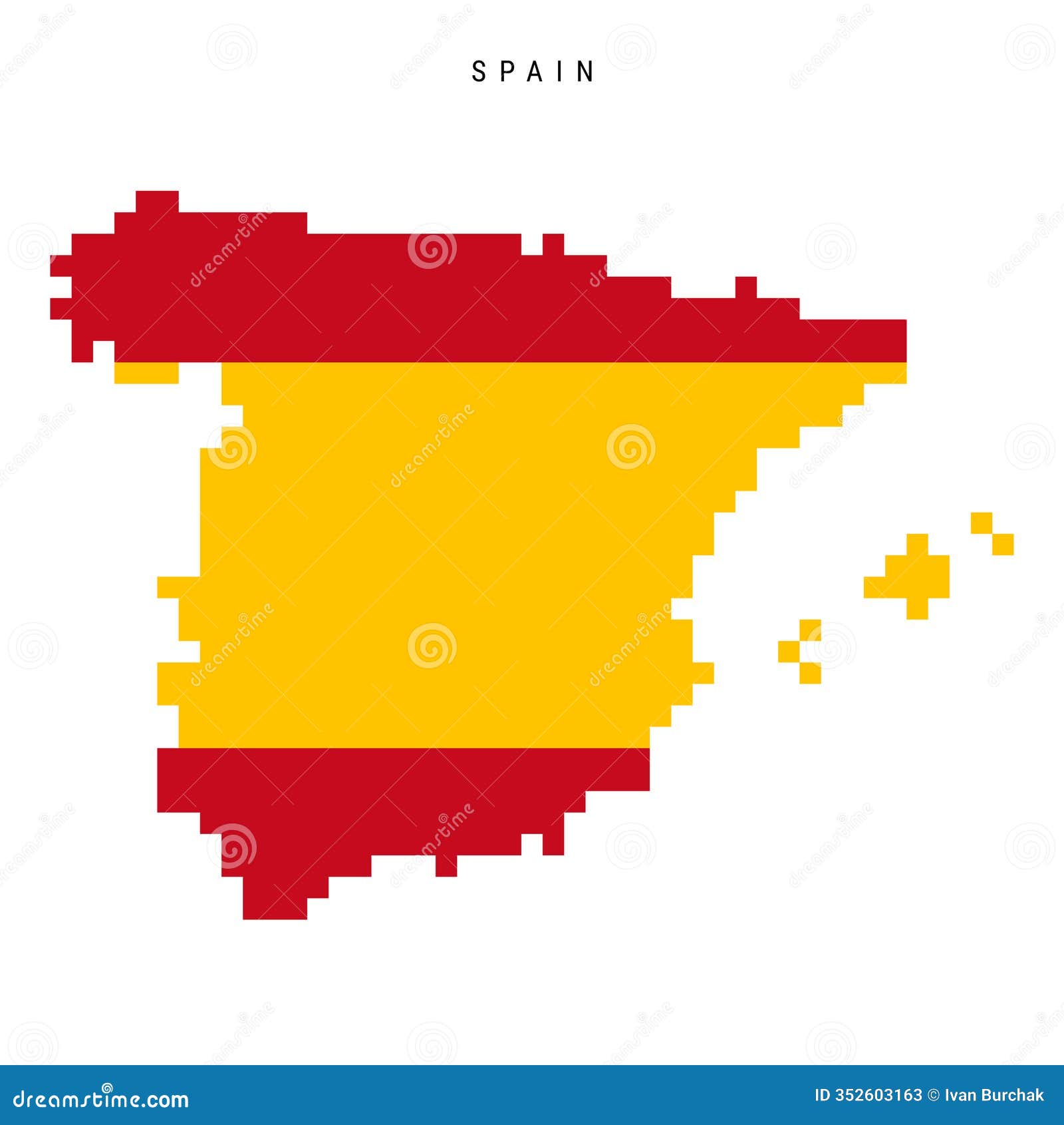 Pixel Map Of Spain. Vector Dotted Map Of Spain Isolated On White ...