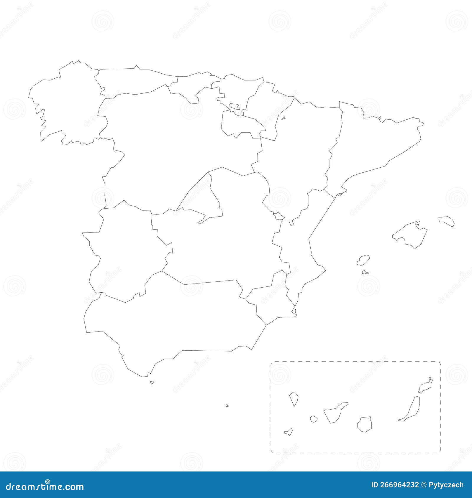 Spain Political Map of Administrative Divisions Stock Illustration ...