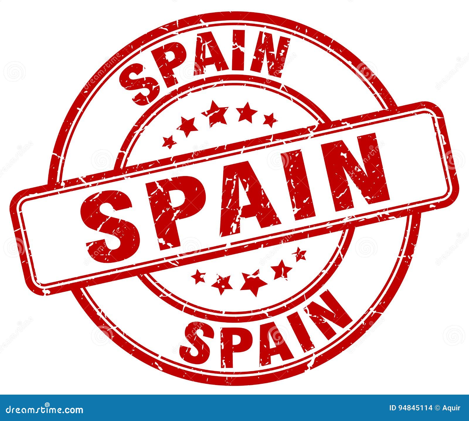 Spain Red Grunge Round Vintage Stamp Stock Vector - Illustration of ...