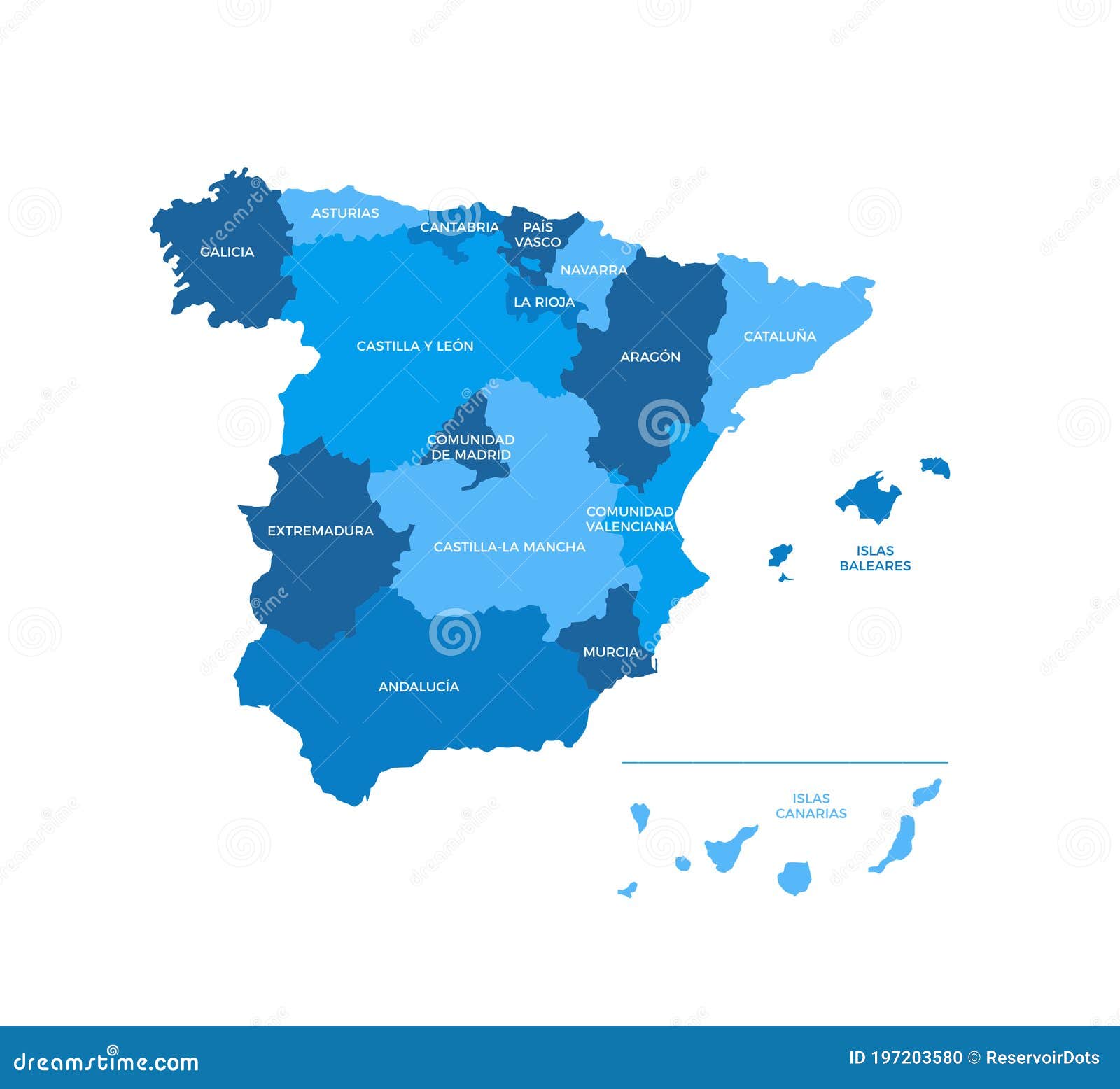 Spain Map With Regions Names Stock Photography | CartoonDealer.com ...