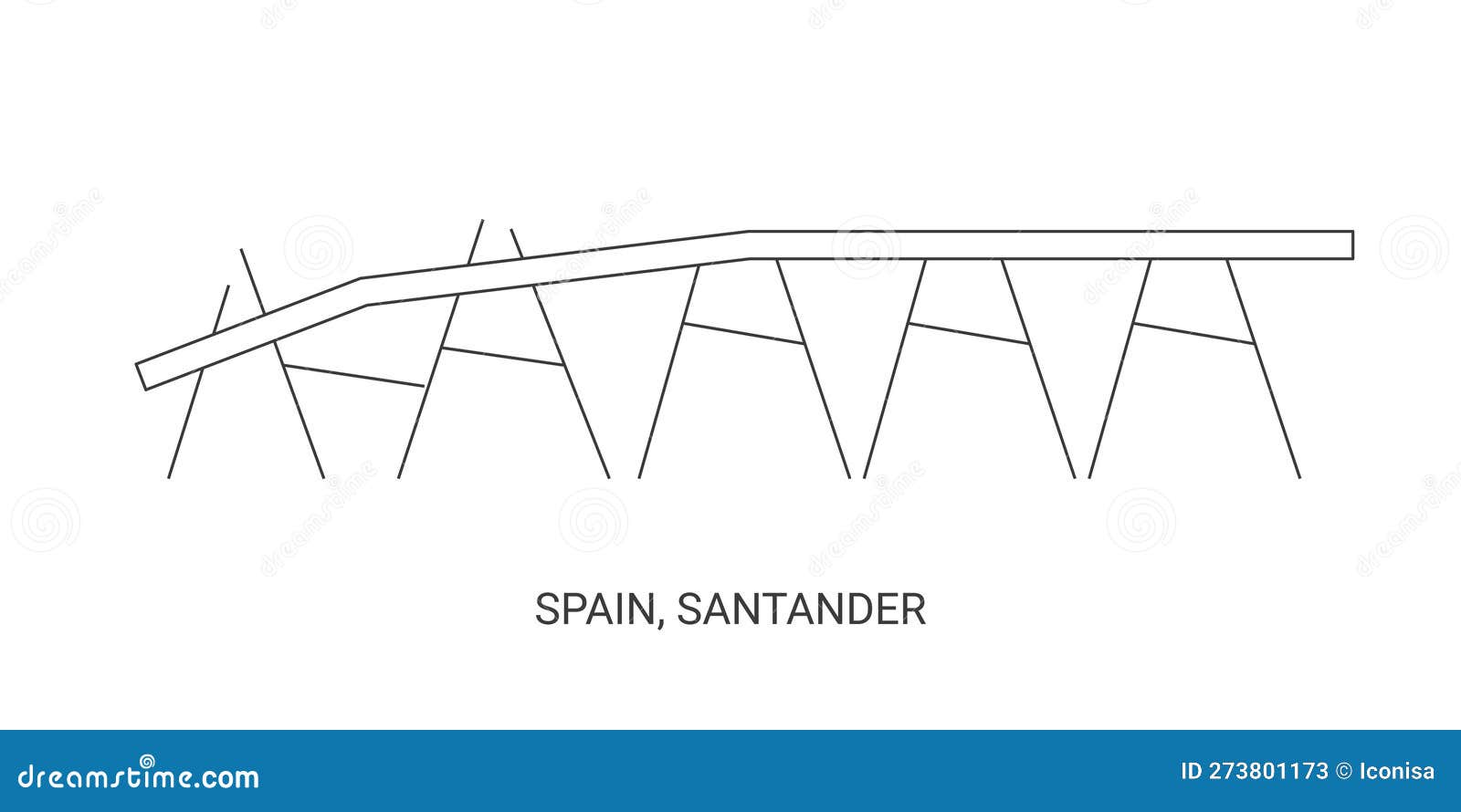 Spain, Santander, Travel Landmark Vector Illustration Stock Vector ...