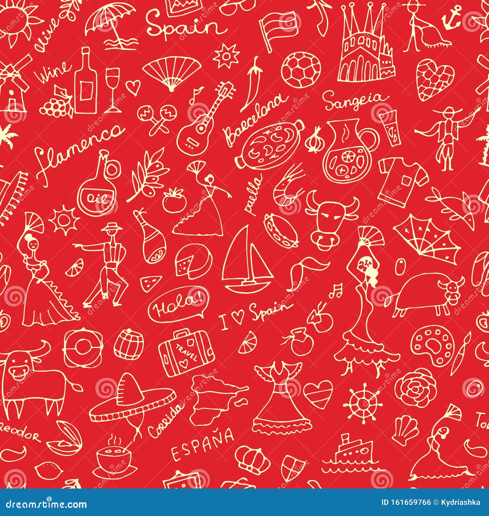 Spain, Seamless Pattern for Your Design Stock Vector - Illustration of ...