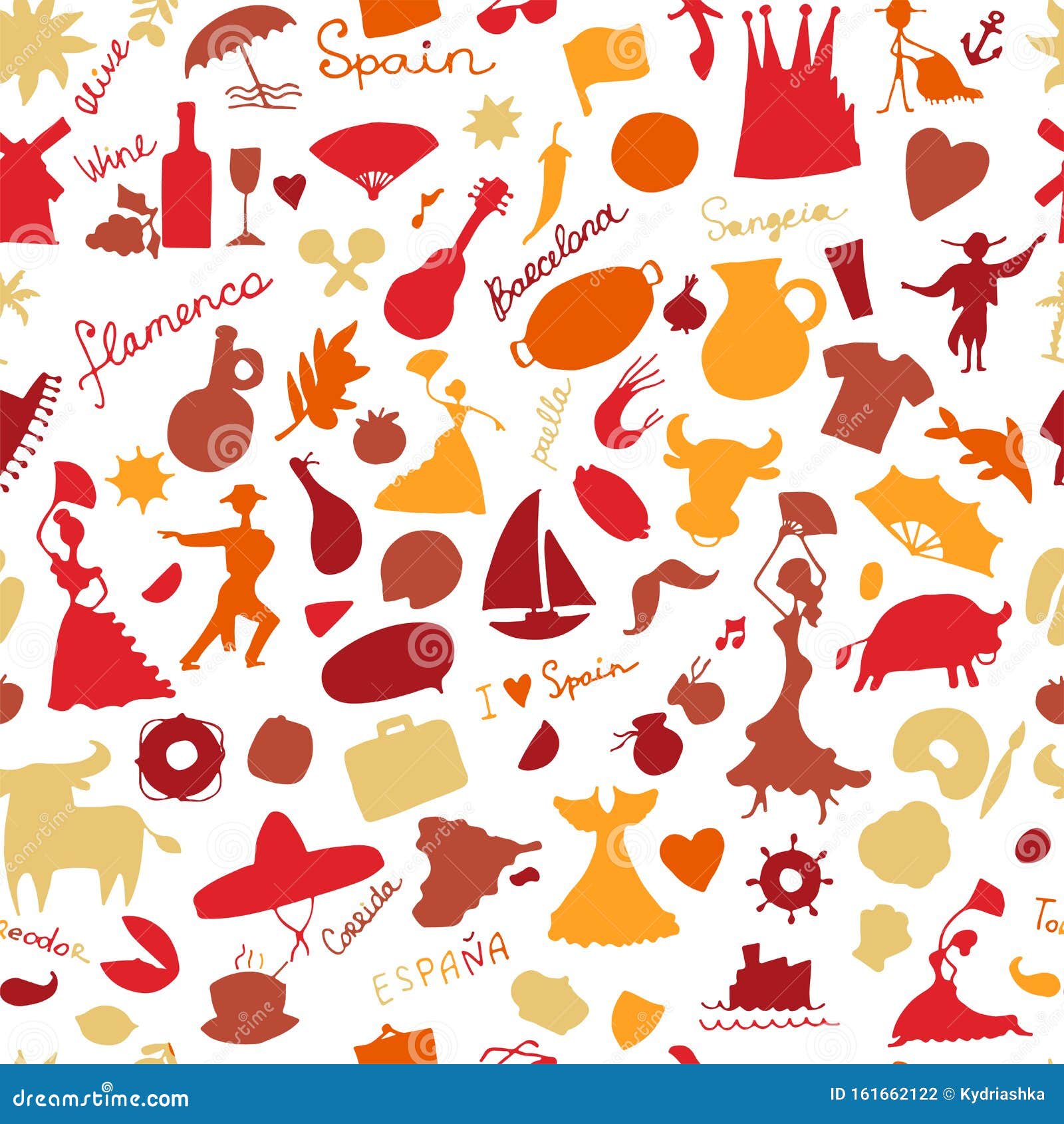 Spain, Seamless Pattern for Your Design Stock Vector - Illustration of ...