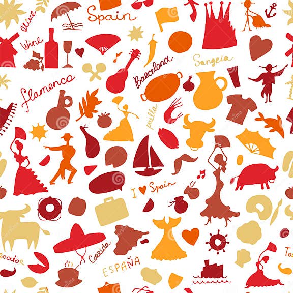Spain, Seamless Pattern for Your Design Stock Vector - Illustration of ...