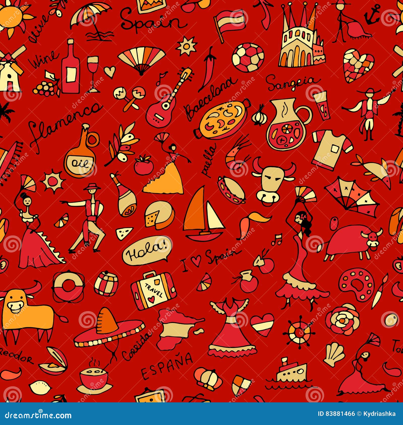 Spain, Seamless Pattern for Your Design Stock Vector - Illustration of ...