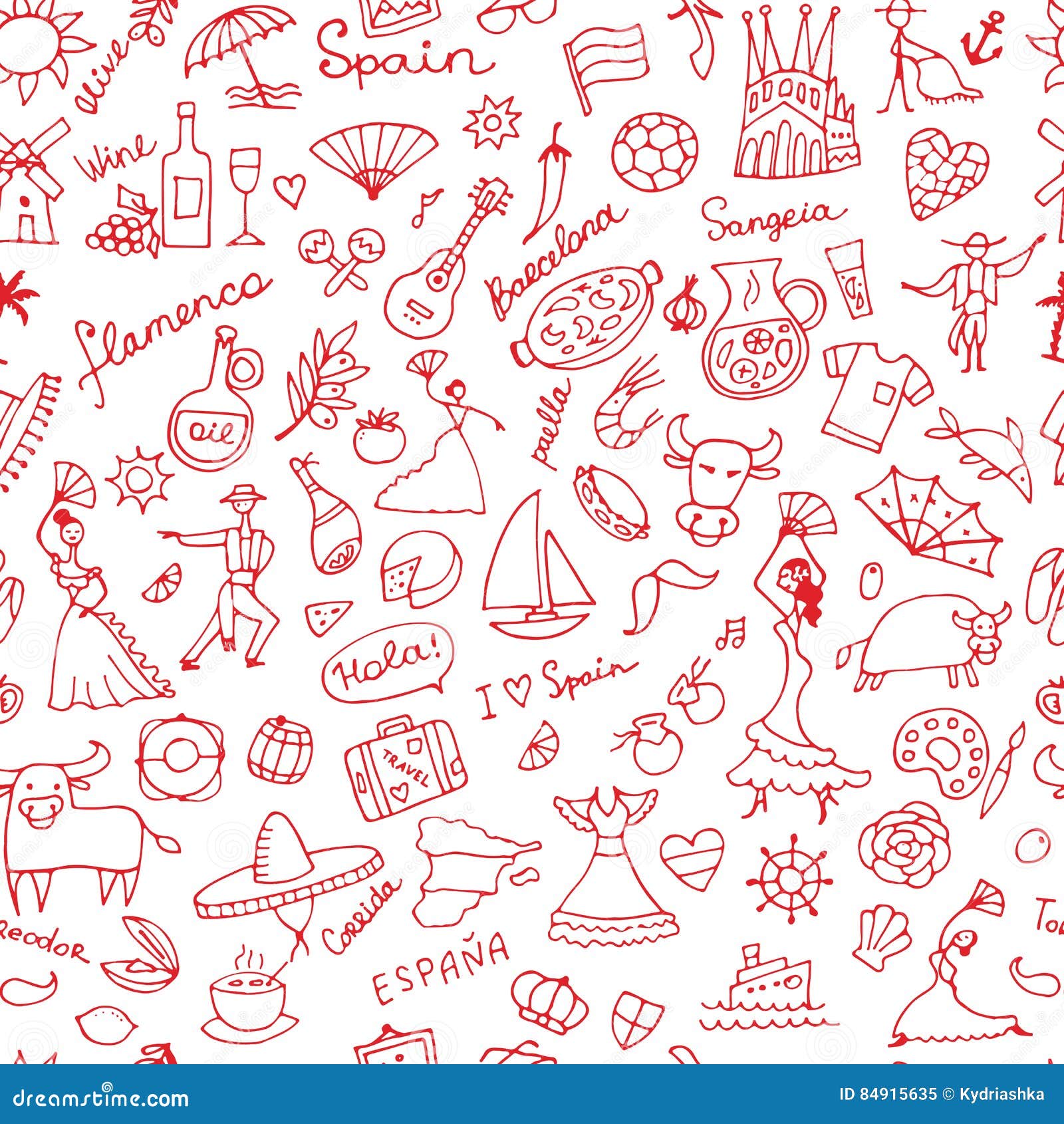 Spain, Seamless Pattern for Your Design Stock Vector - Illustration of ...