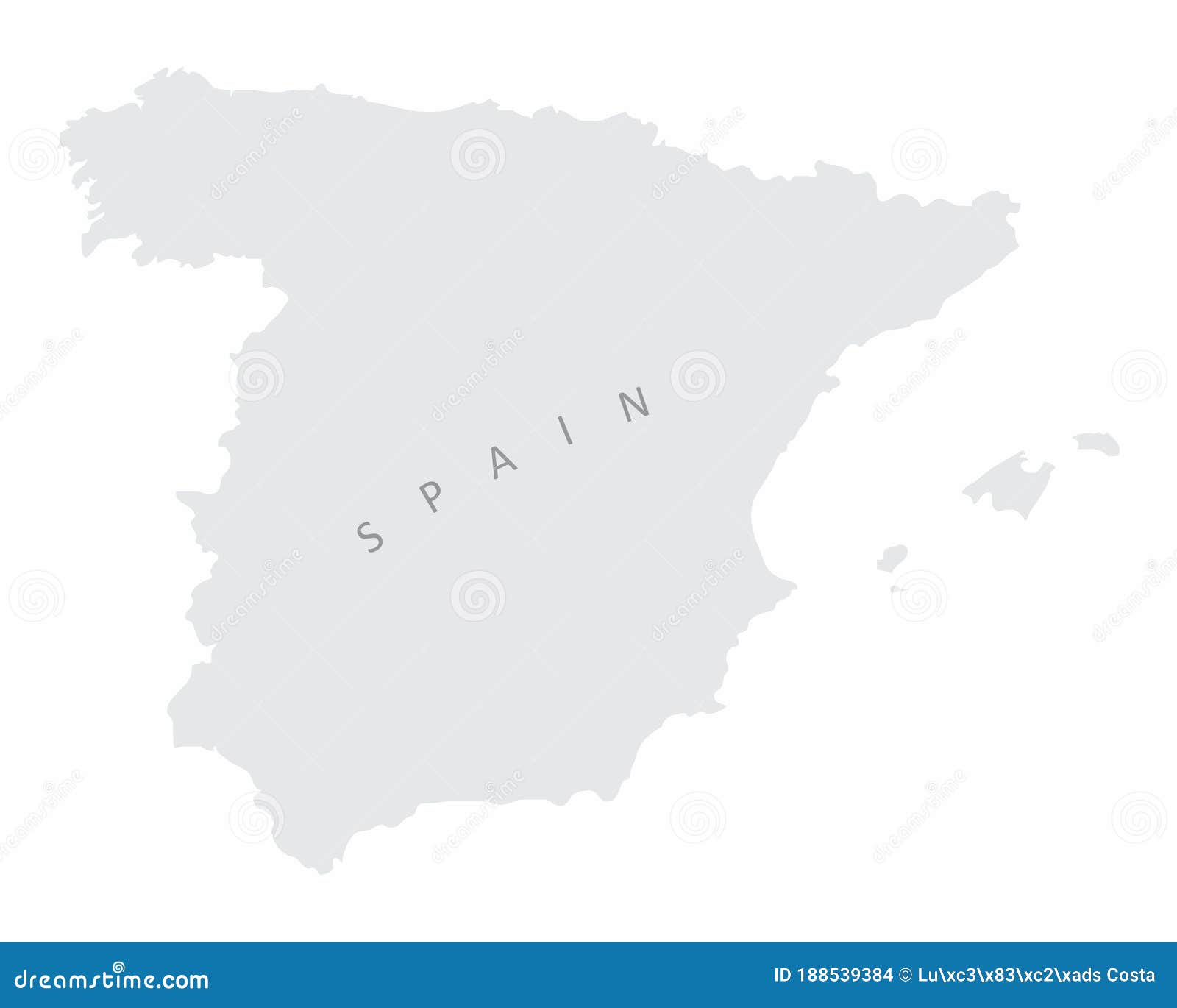 Spain silhouette map stock illustration. Illustration of atlas - 188539384