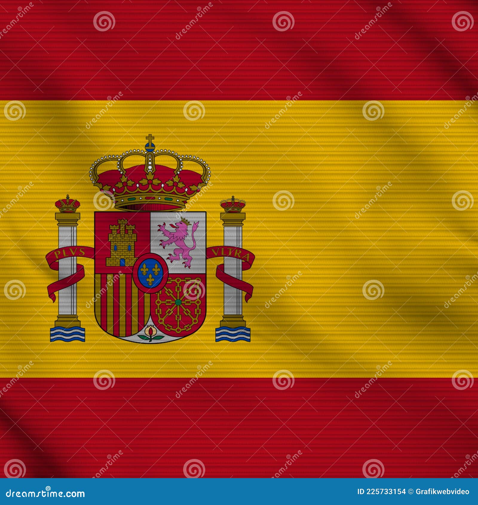 Spain Square Realistic Flag Fabric Texture Effect Illustration Stock ...