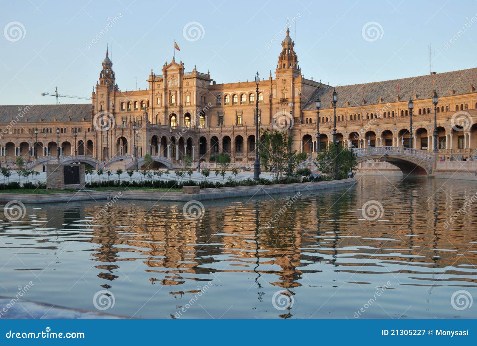 Spain square in Seville stock image. Image of plaza, seville - 21305227