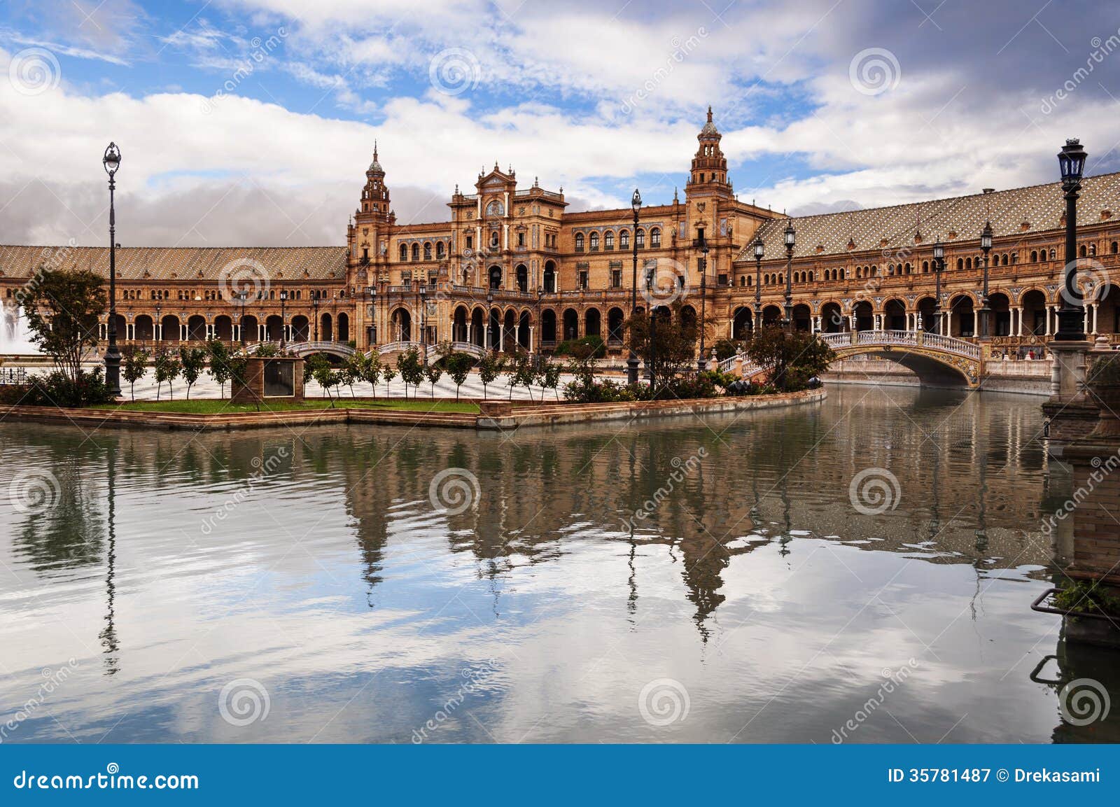Spain square,seville stock image. Image of arabian, culture - 35781487
