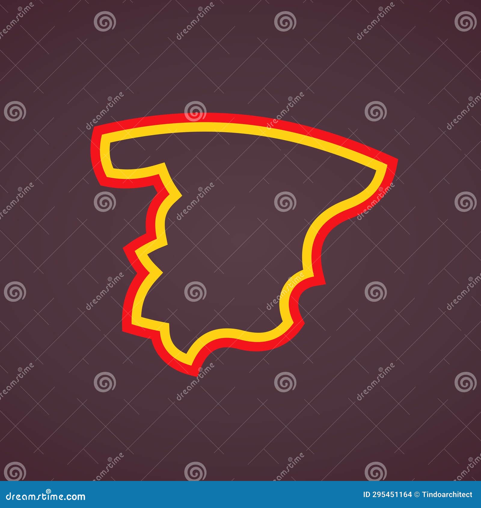 Spain - Stylized Outline Map in Colors of the Flag Stock Vector ...