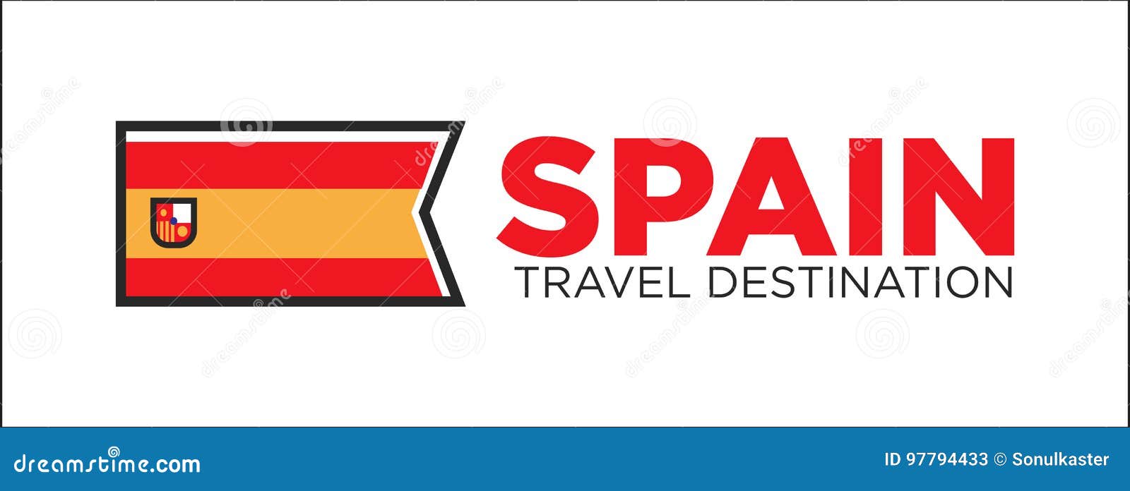 Spain Travel Destination Banner Stock Vector - Illustration of isolated ...