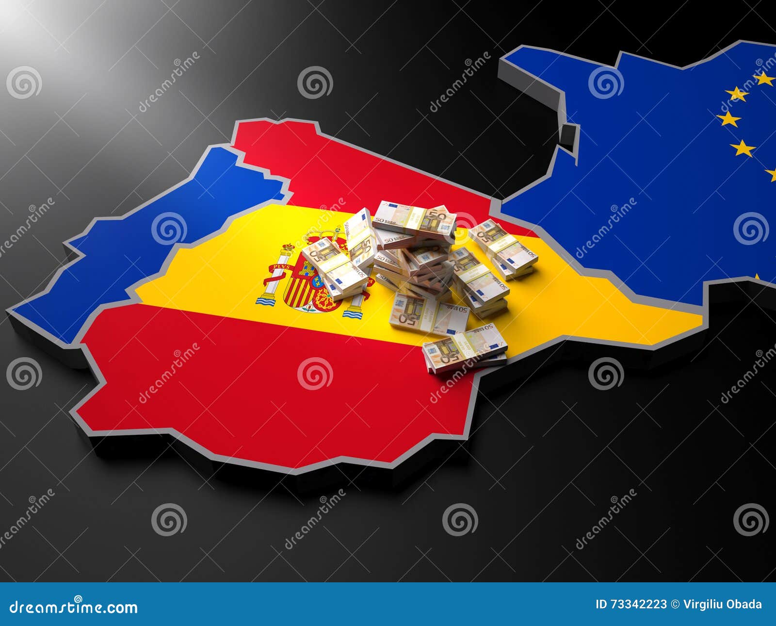 Spain in UE stock illustration. Illustration of concept - 73342223