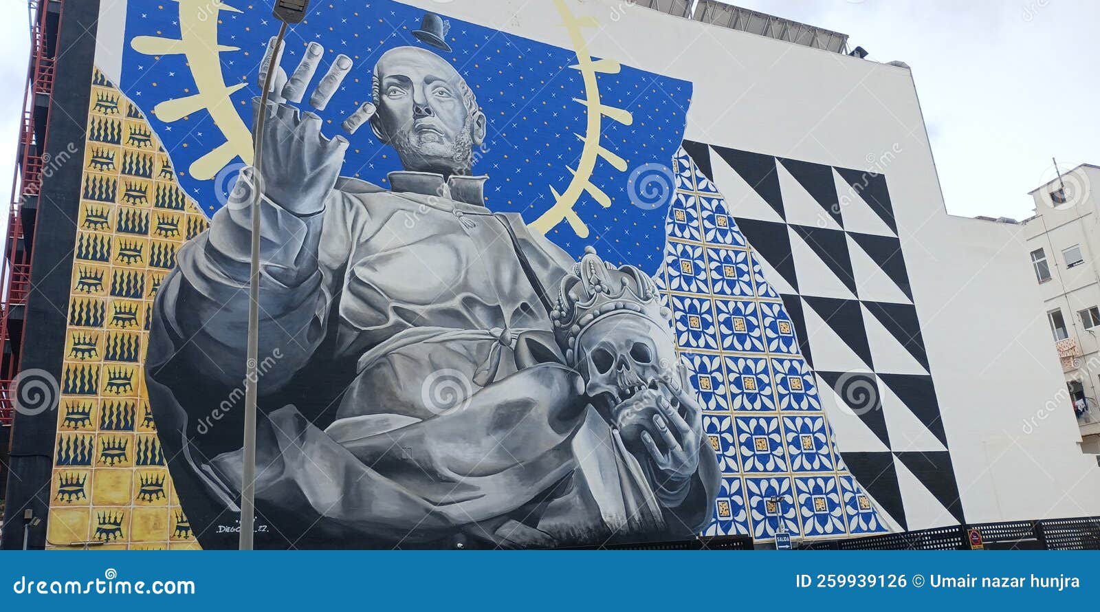 Spain,valencia 7 Oct 2022 Potrait of a Men on a Building Wall Editorial ...