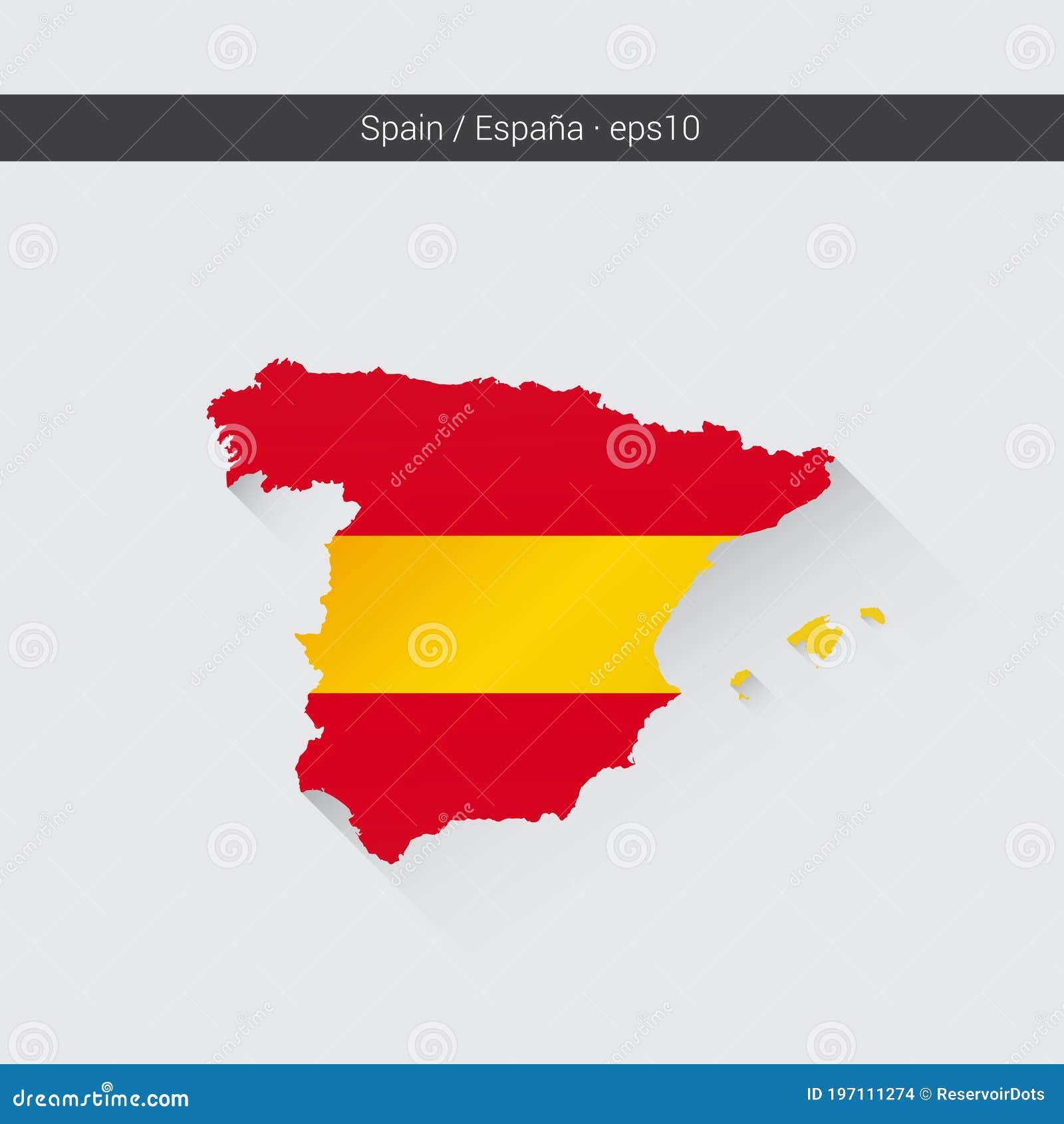 Spain Vector Map stock vector. Illustration of territory - 197111274