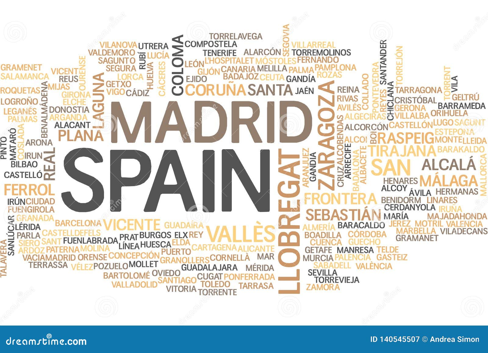 Spain word cloud stock illustration. Illustration of spainn - 140545507