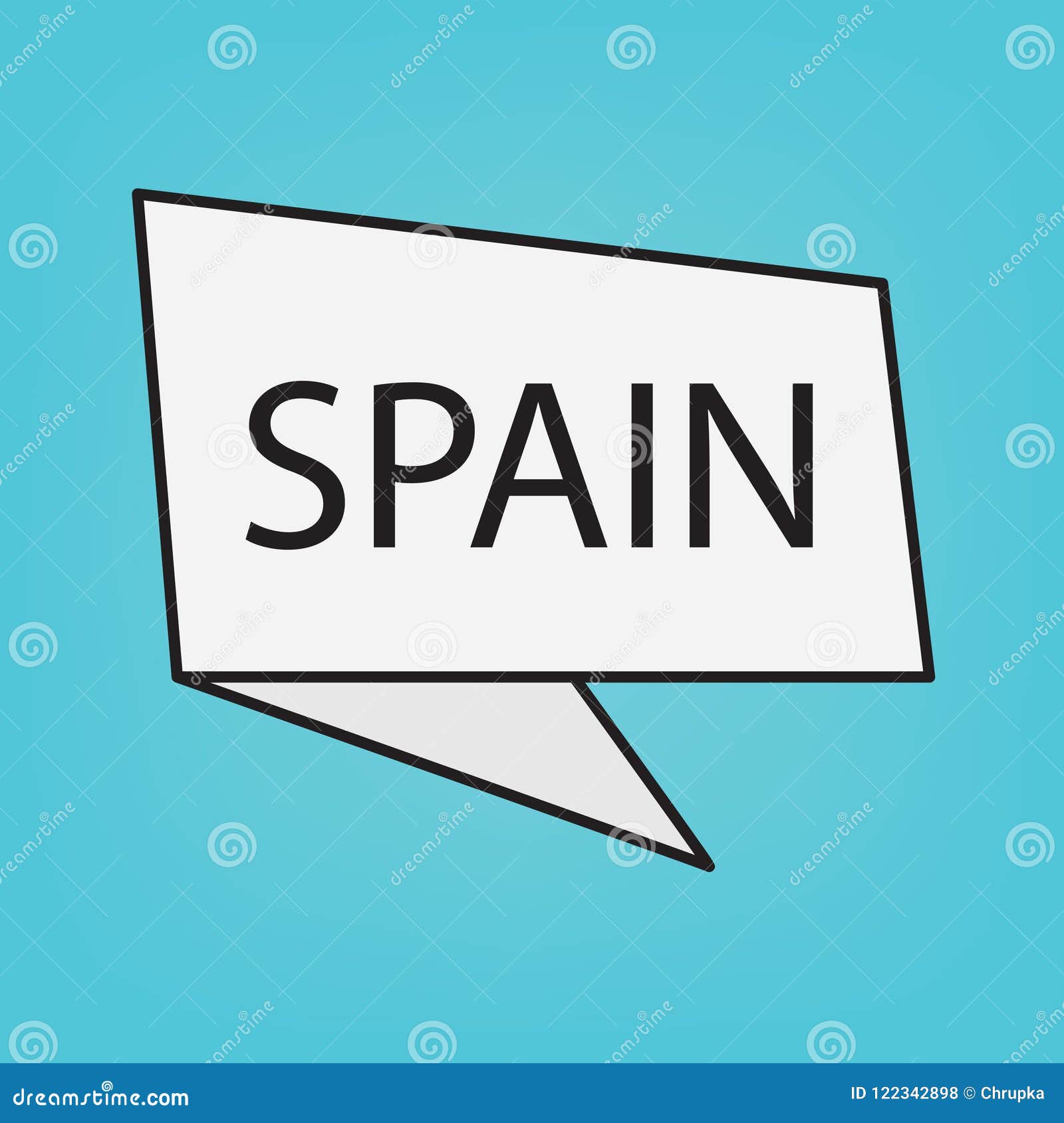 Spain word on sticker stock vector. Illustration of word - 122342898