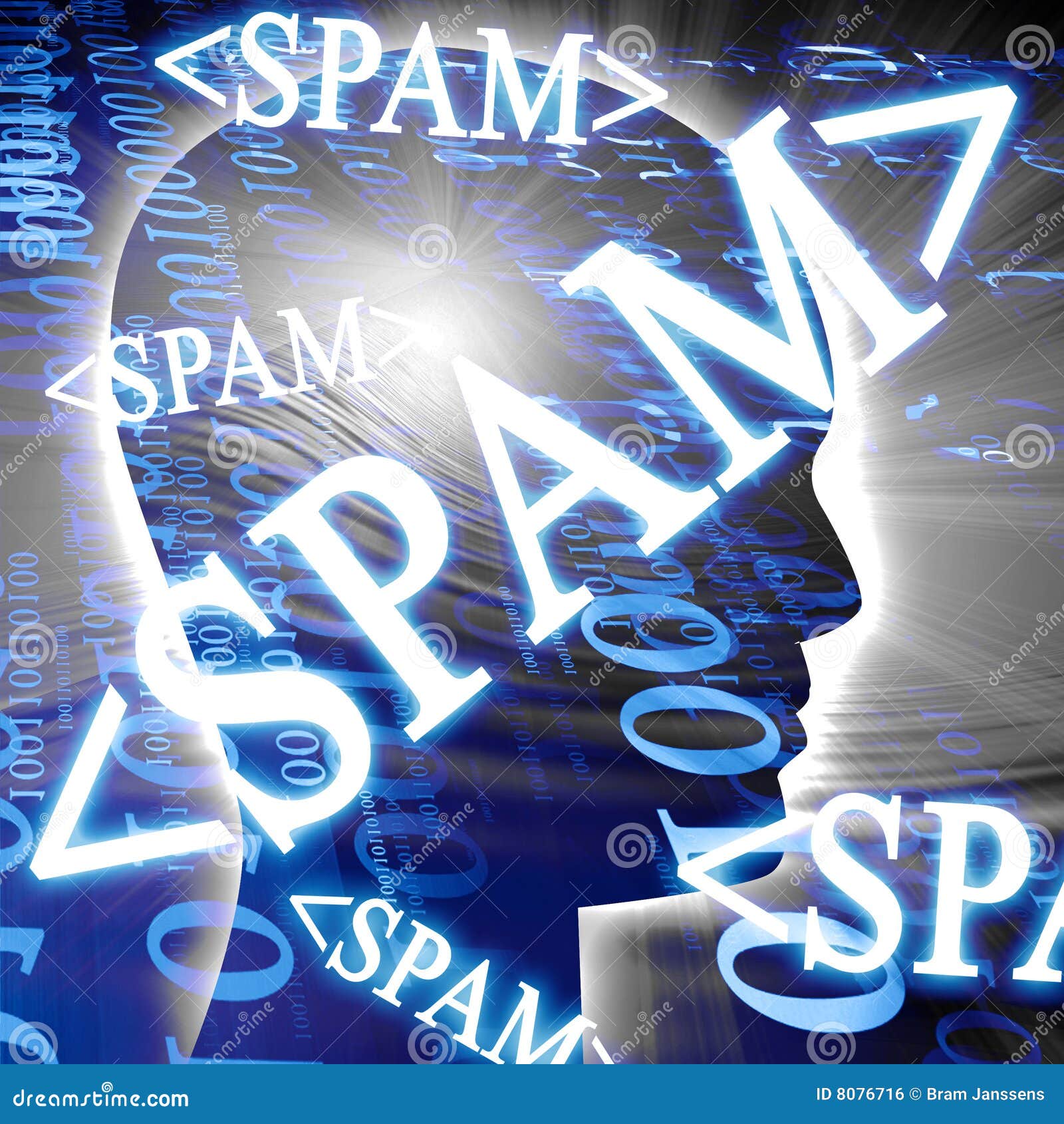 Spam stock illustration. Illustration of research, silhouette - 8076716