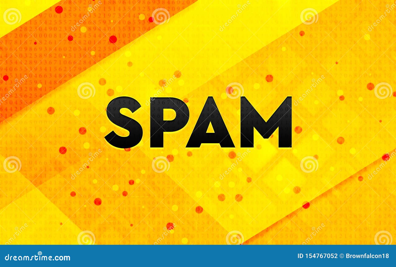 Spam Abstract Digital Banner Yellow Background Stock Illustration ...