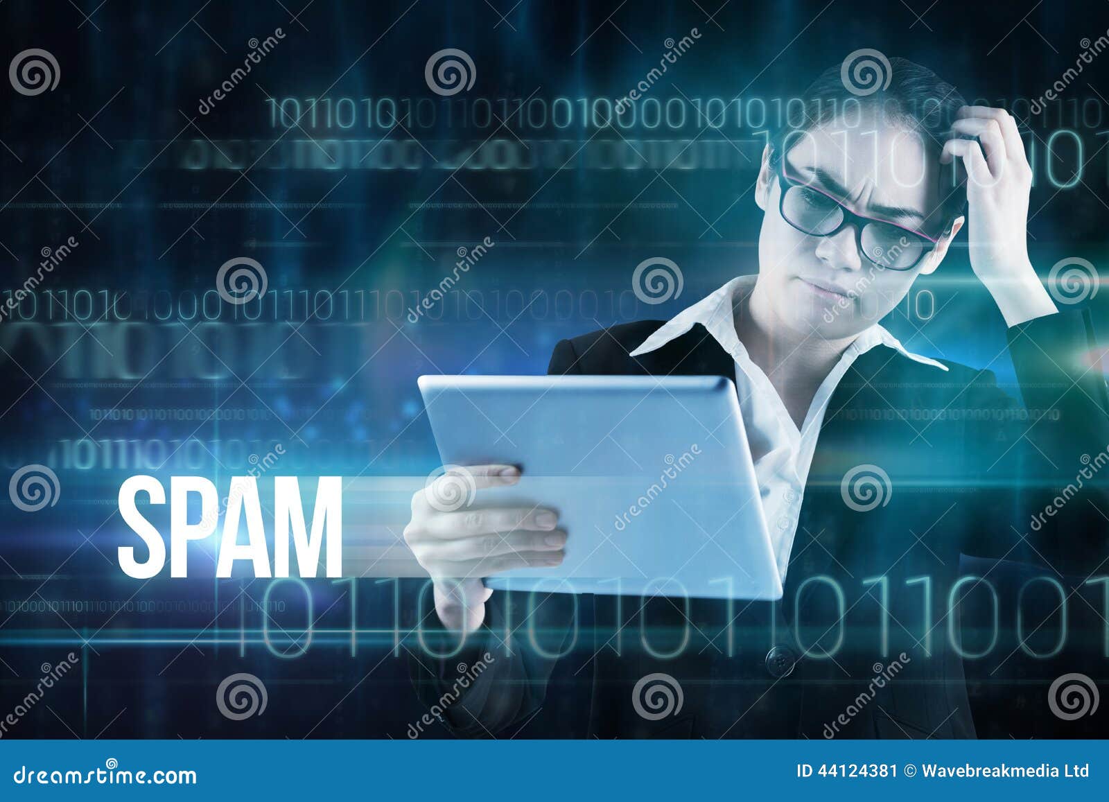 Spam Against Blue Technology Design with Binary Code Stock Image ...