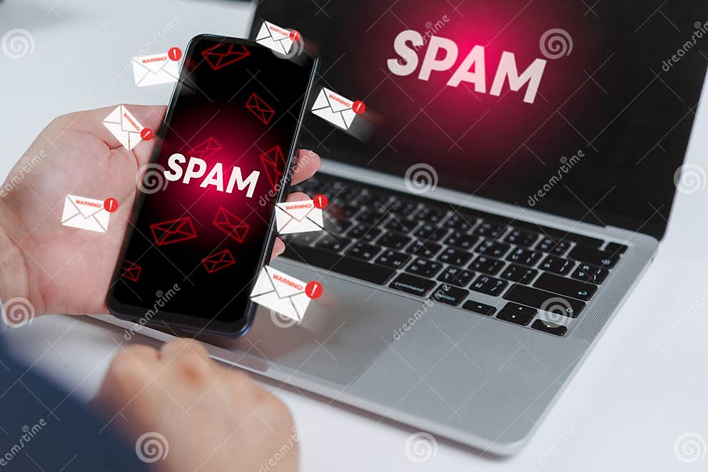 Spam Alerts Displayed on a Smartphone Screen, Indicating a Cyber Attack ...