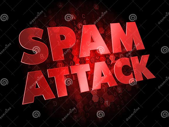 Spam Attack on Dark Digital Background. Stock Illustration ...
