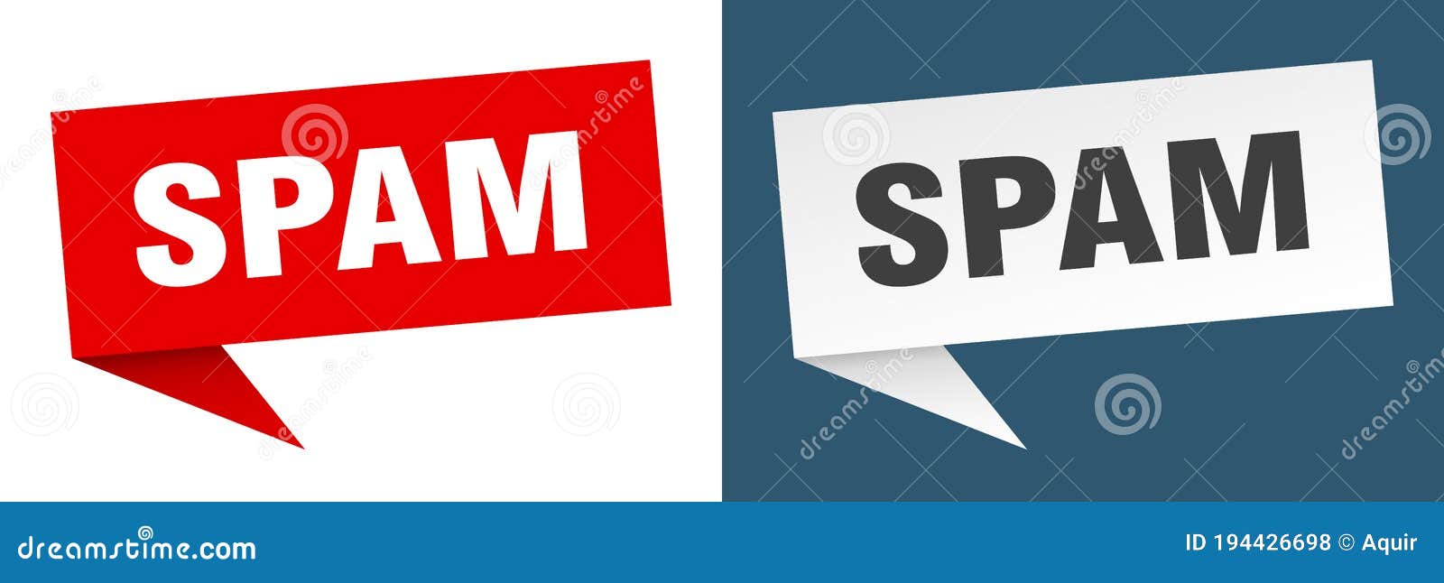 Spam Banner. Spam Speech Bubble Label Set Stock Vector - Illustration ...
