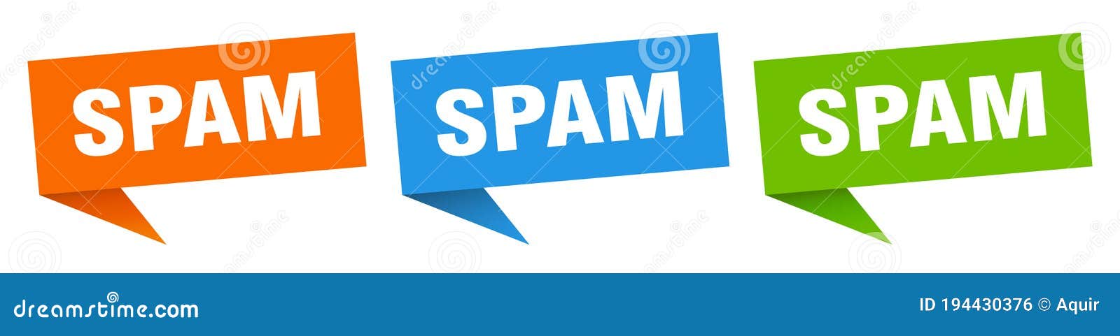Spam Banner. Spam Speech Bubble Label Set Stock Vector - Illustration ...