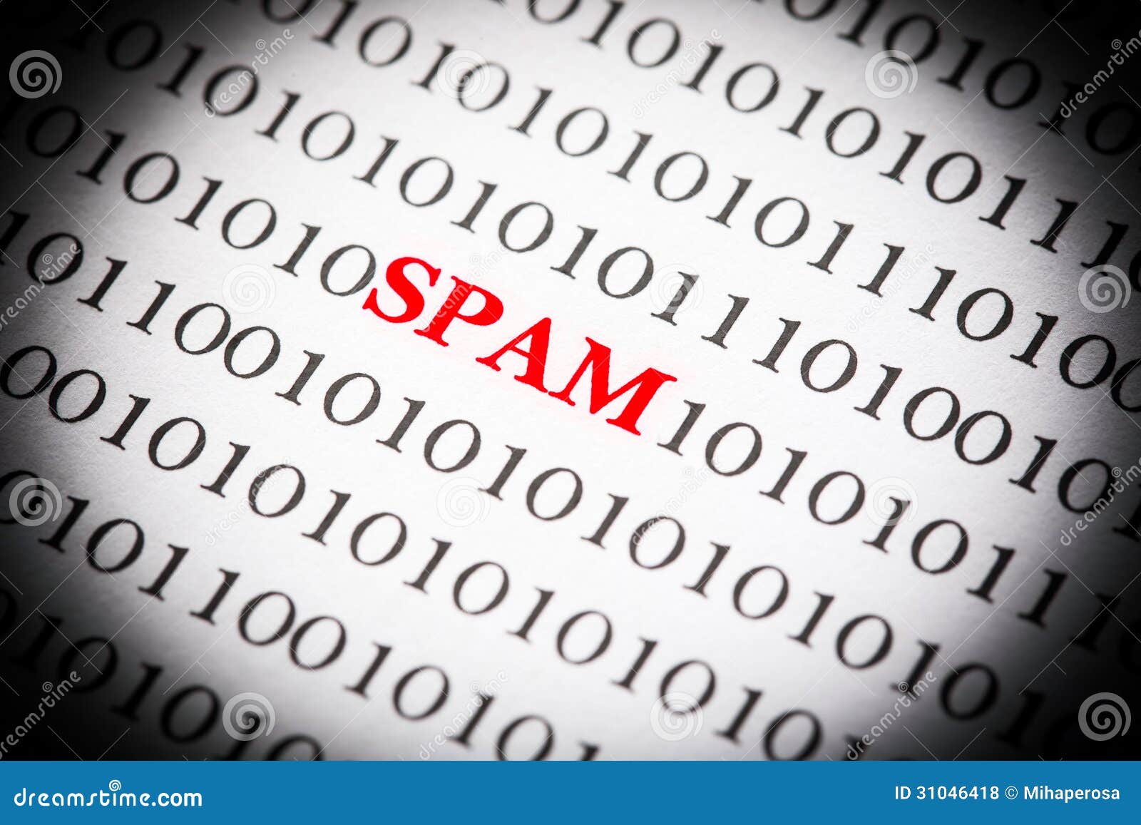 Spam in Binary Code stock photo. Image of warning, word - 31046418