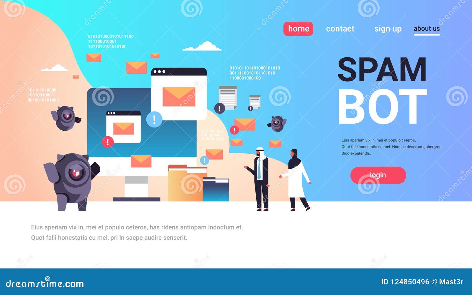 Spam Bot Email Spamming Attack Robot Computer Application Internet ...