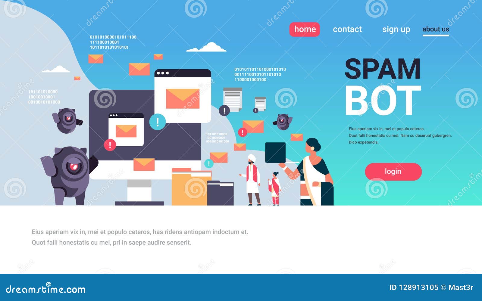 Spam Bot Email Spamming Attack Robot Computer Application Internet ...