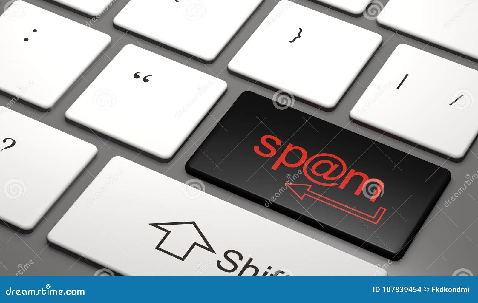 Spam Button on the Computer Keyboard 3d Illustration. Stock ...