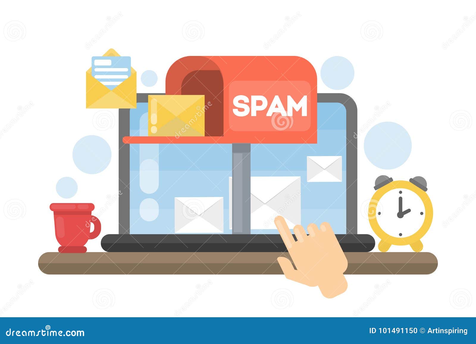 Spam concept illustration. stock vector. Illustration of security ...