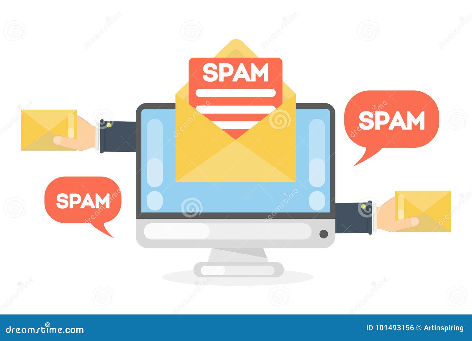 Spam concept illustration. stock vector. Illustration of attack - 101493156 Spam concept illustration. stock vector. Illustration of attack - 101493156