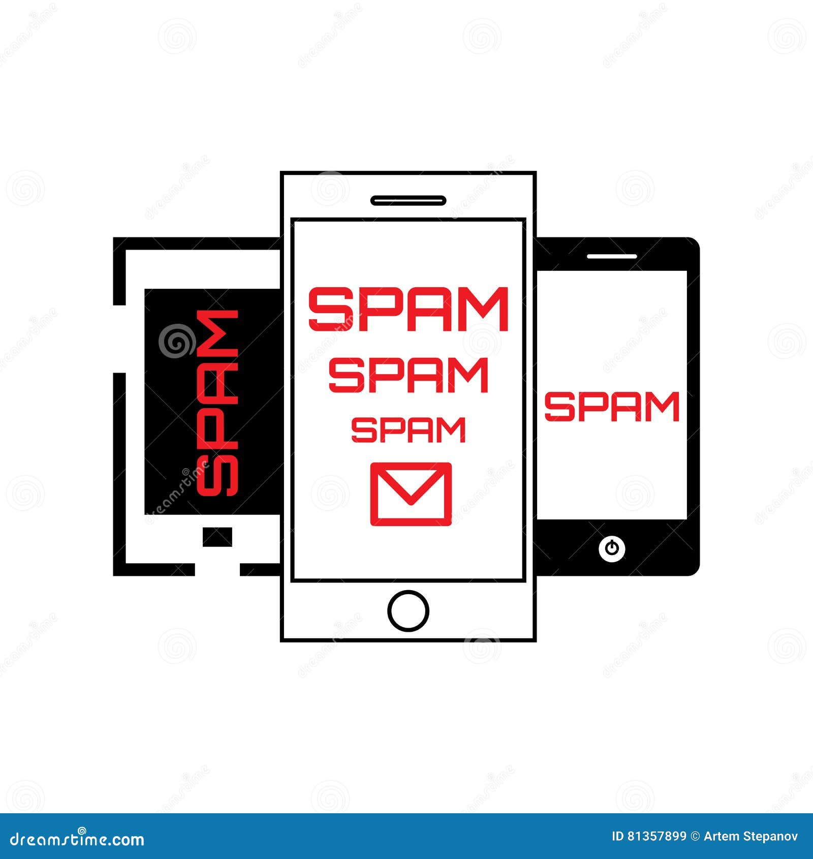 Spam Concept with Mail and Telephone Stock Vector - Illustration of ...