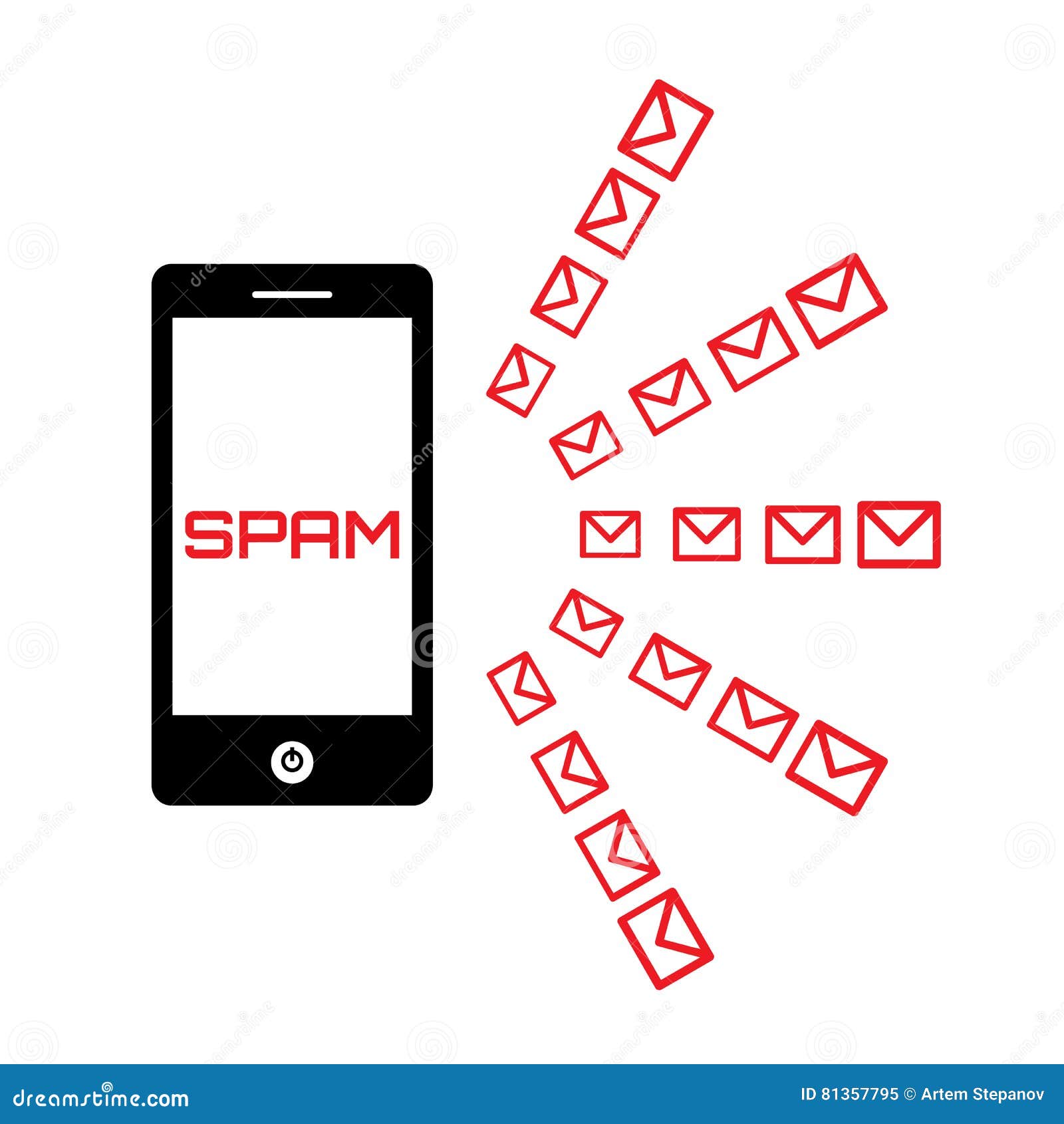 Spam Concept with Mail and Telephone Stock Vector - Illustration of ...