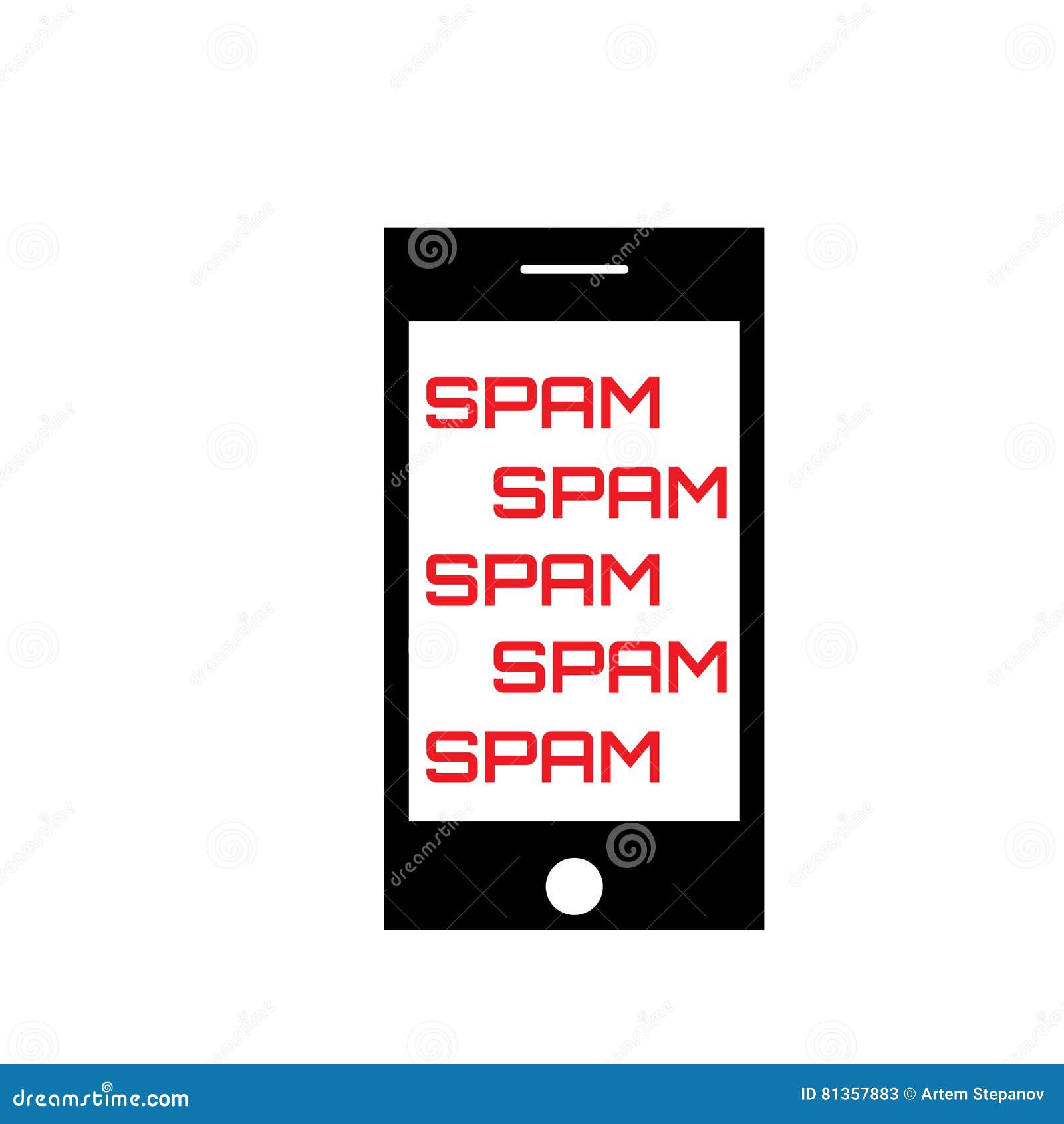 Spam Concept with Telephone Stock Vector - Illustration of graphic ...