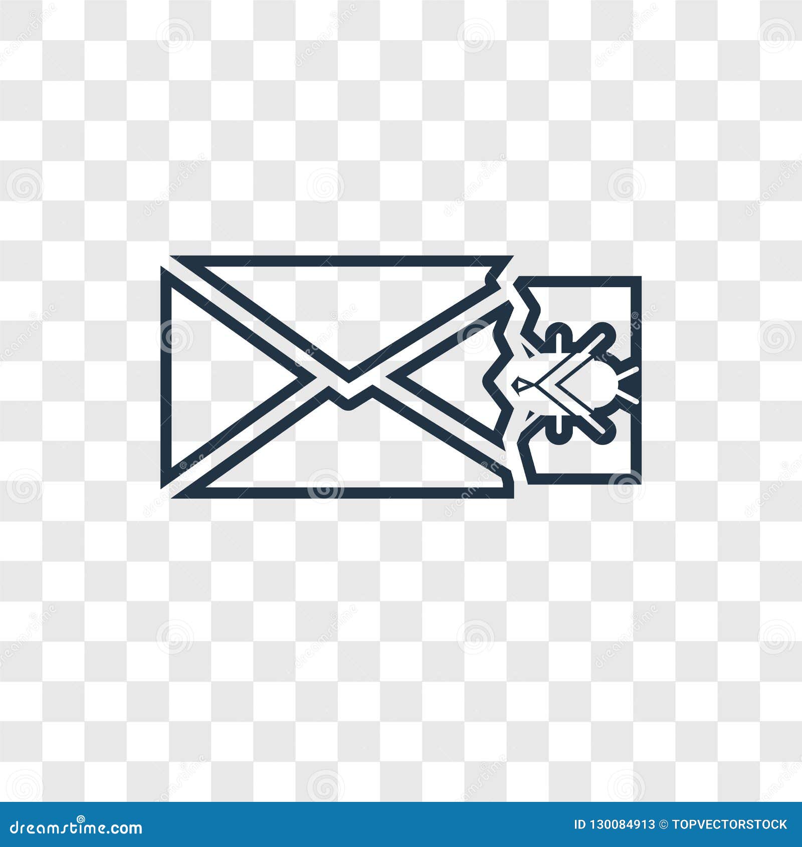 Spam Concept Vector Linear Icon Isolated on Transparent Background ...