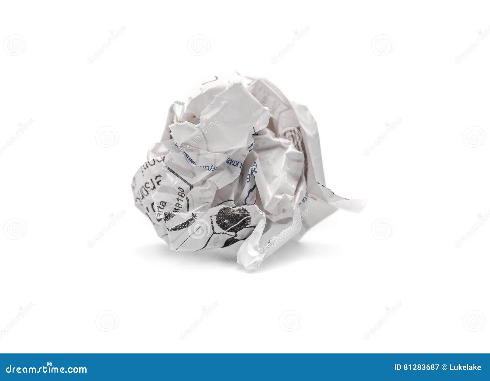 Spam - Crumpled Paper on White Background Stock Image - Image of balls ...