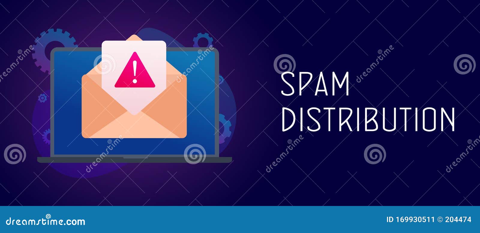 Spam Distribution - Laptop with Envelope and Mail Notification with ...