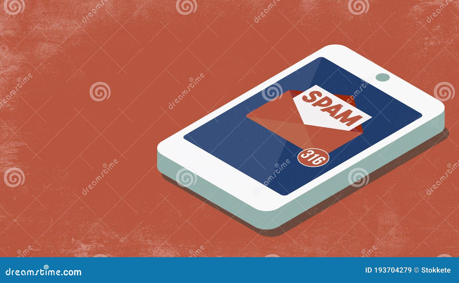 Spam E-mail Notifications on the Smartphone Stock Illustration ...