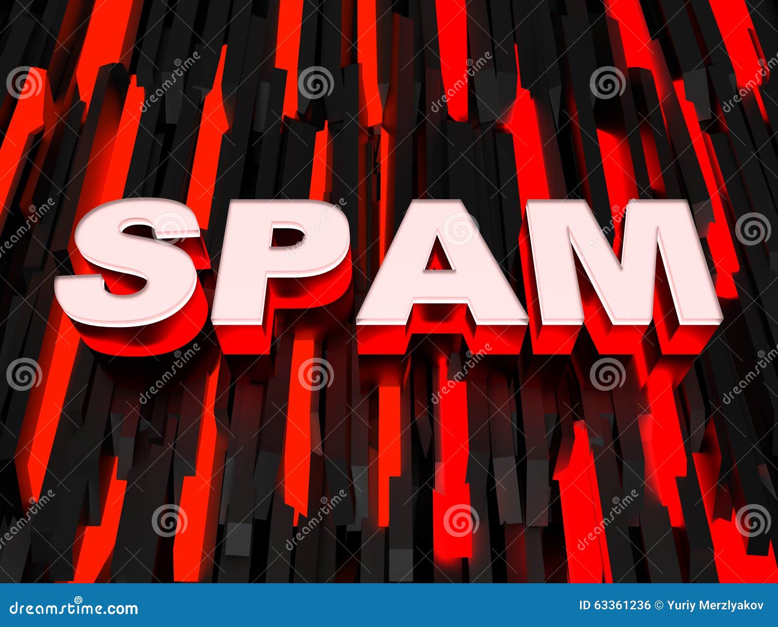 SPAM (Electronic spamming) stock illustration. Illustration of render ...
