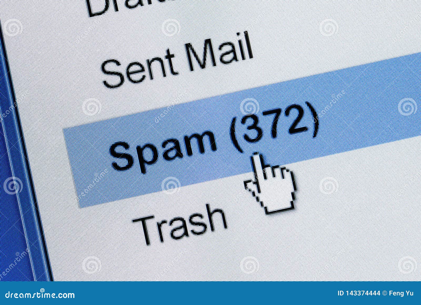 Spam email concept stock photo. Image of cursor, email - 143374444