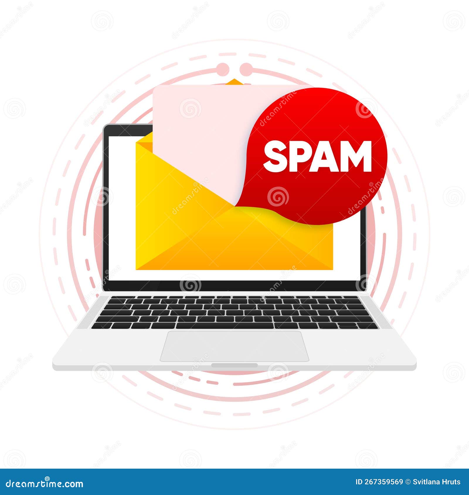 Spam Email. Concept of Virus, Piracy, Hacking and Security. Mailbox ...