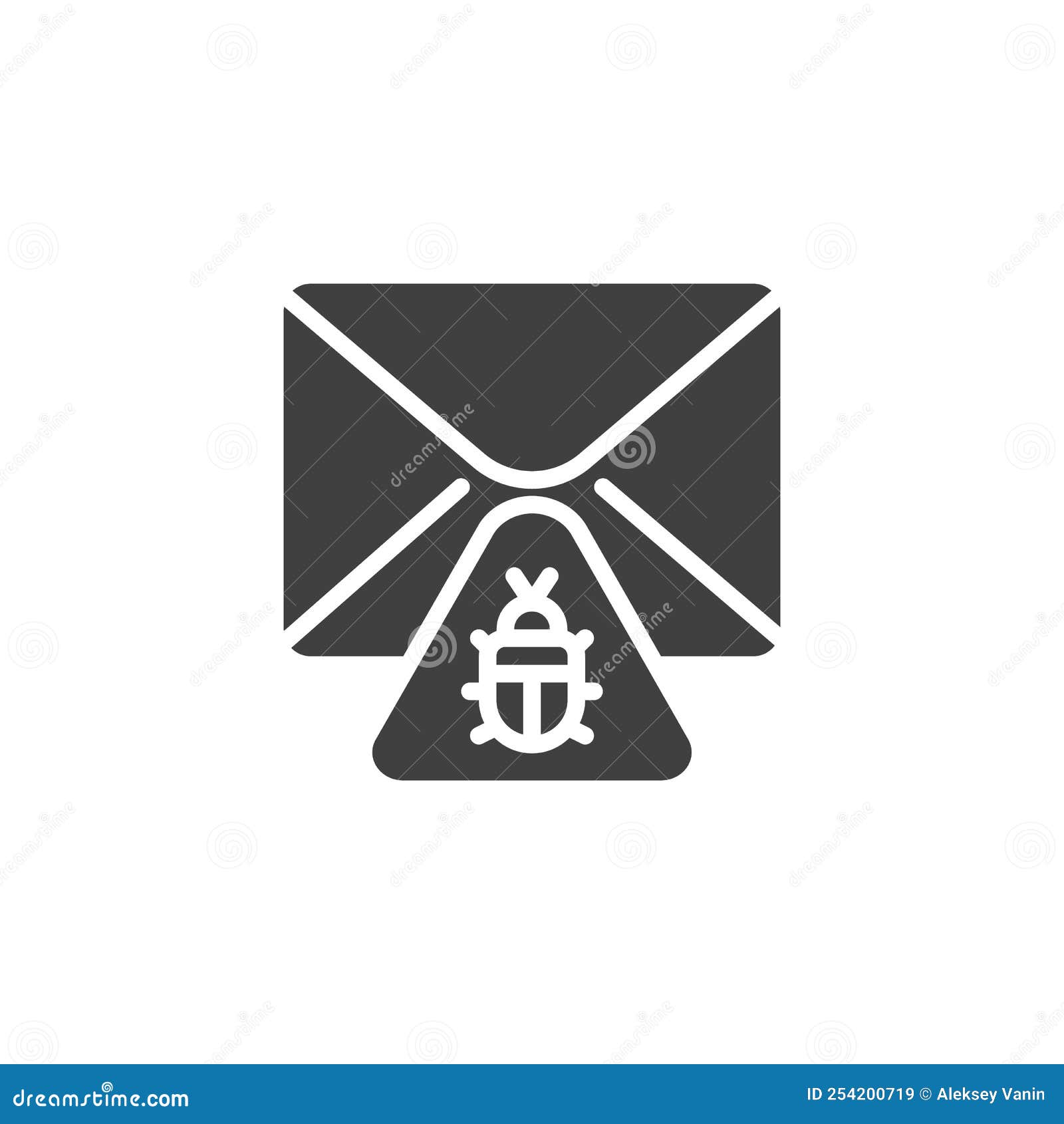 Spam email vector icon stock vector. Illustration of phishing - 254200719