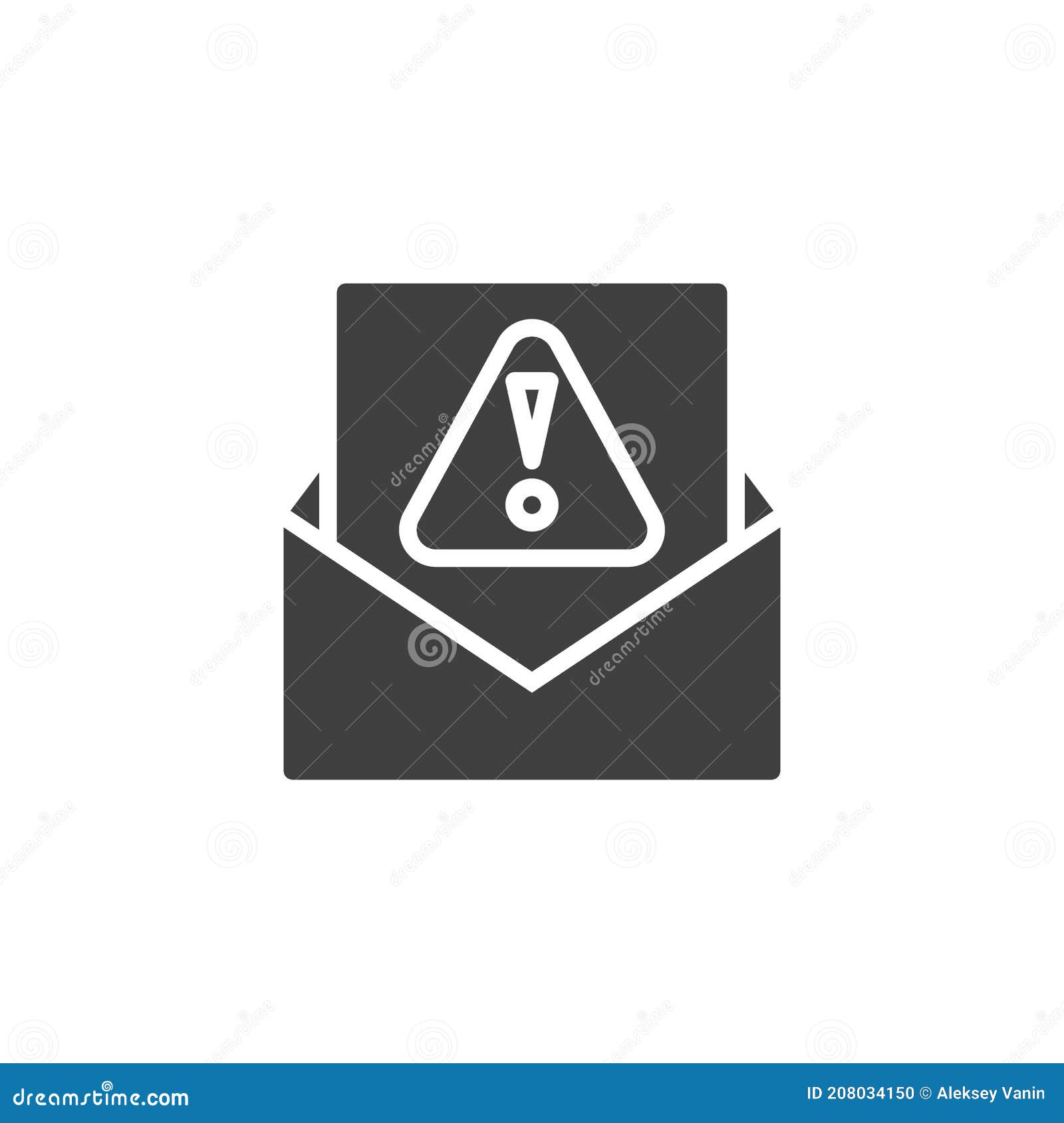 Spam email vector icon stock vector. Illustration of graphics - 208034150